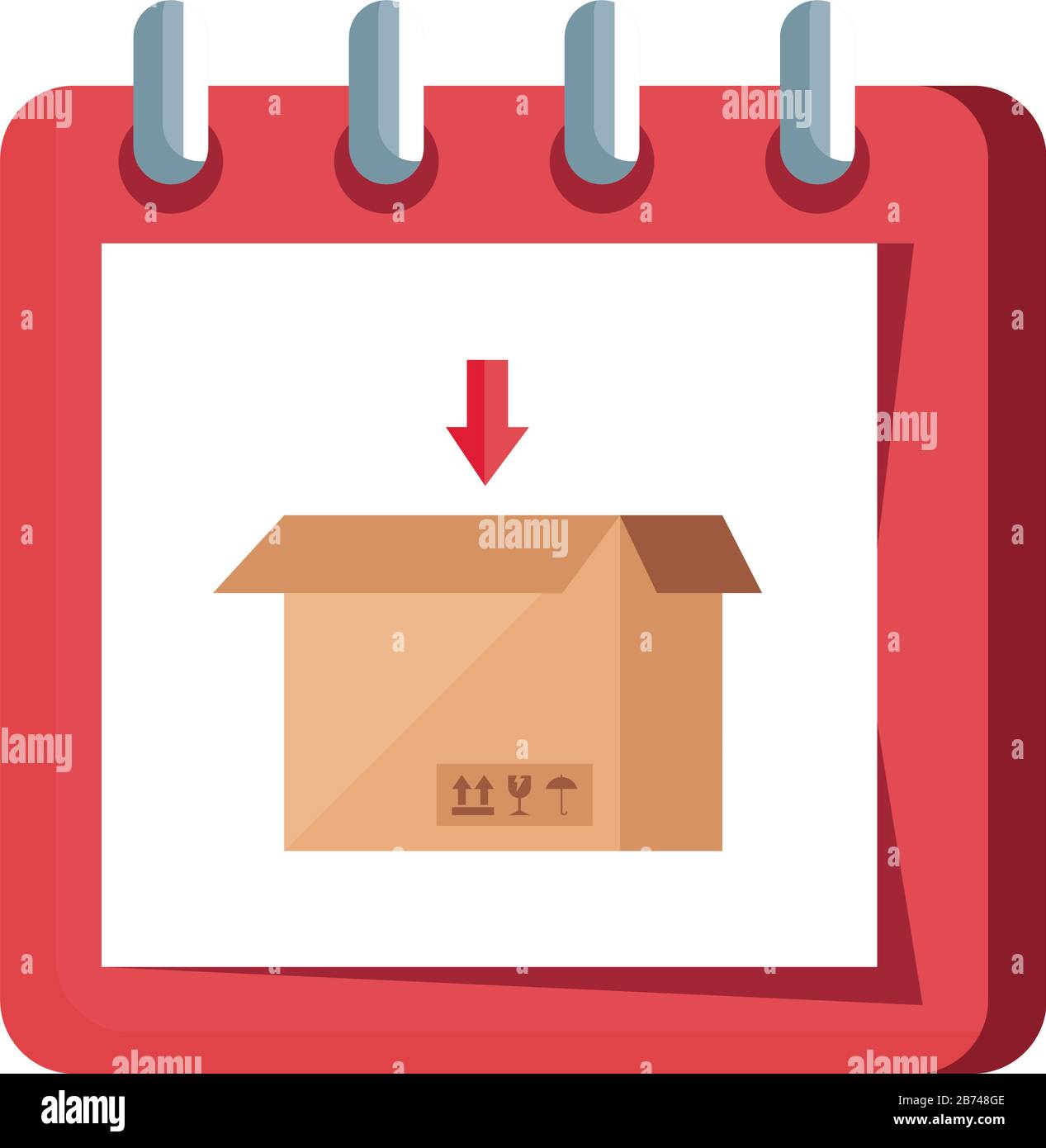 box package in calendar reminder isolated icon Stock Vector Image & Art ...