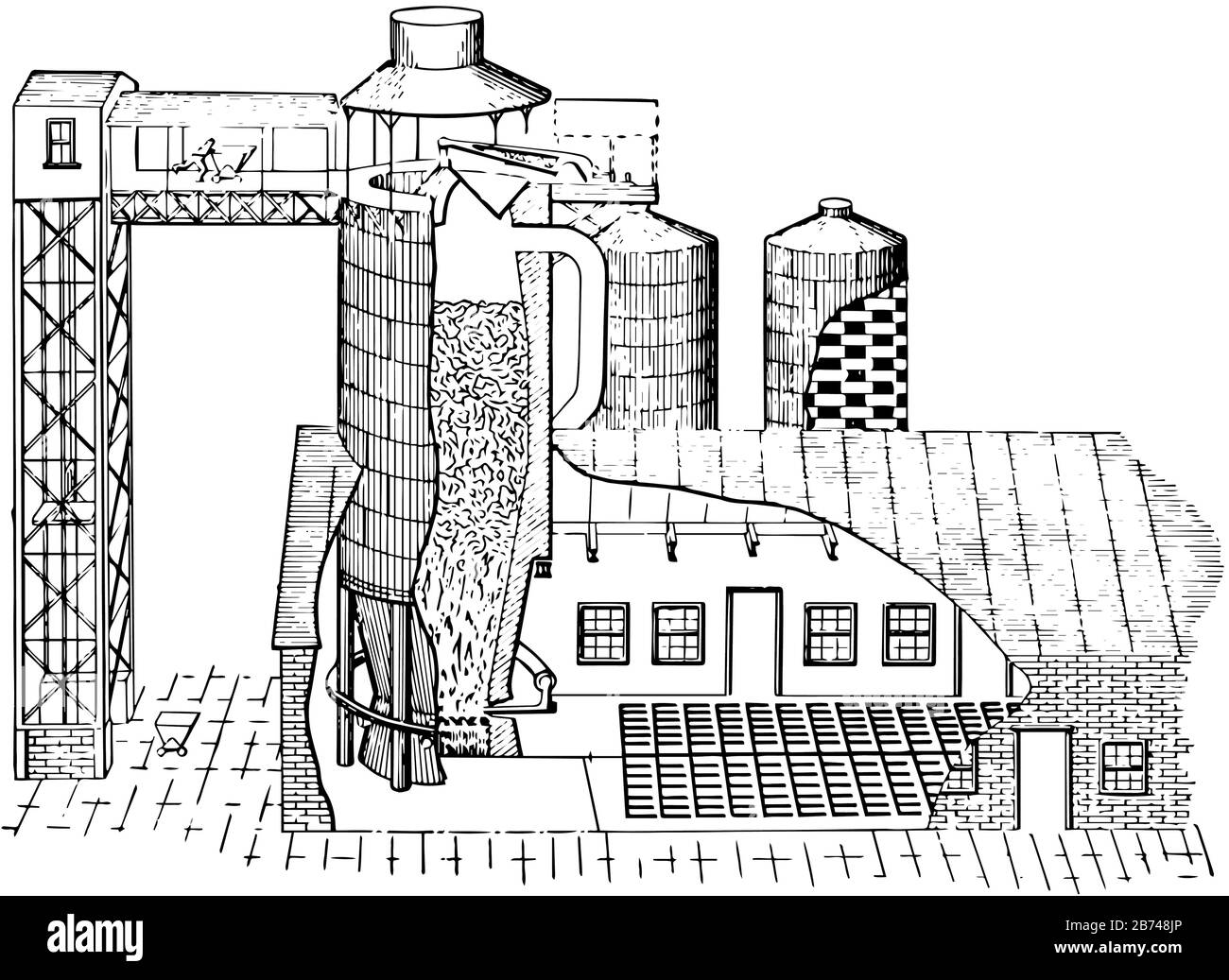 This illustration represents Blast Furnace in which use of Cast Iron ...