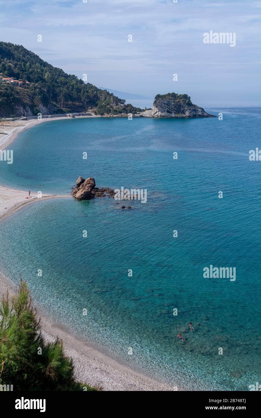 View over Potami Beach Karlovassi Samos Greece Stock Photo - Alamy