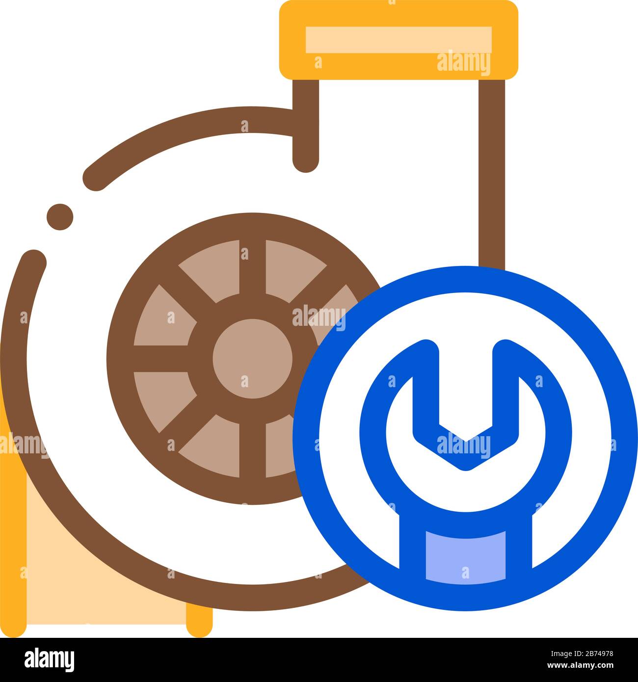 Car Wrench Tool Icon Vector Outline Illustration Stock Vector Image ...
