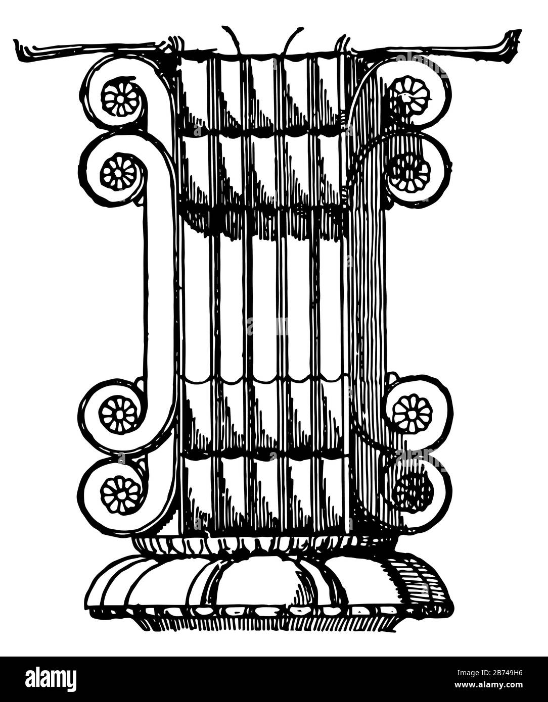 Persian Architecture are Volutes of a capital at Persepolis, vintage ...