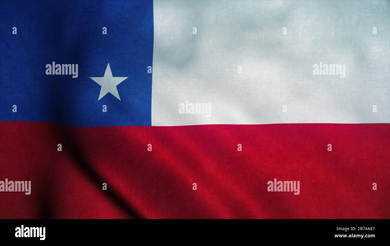 Chile flag waving in the wind. National flag of Chile. Sign of Chile ...