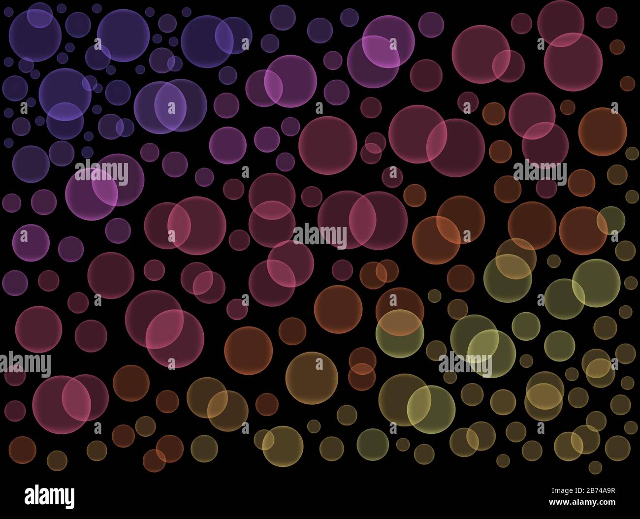 bokeh lights on black background, transparent circles in the dark ...