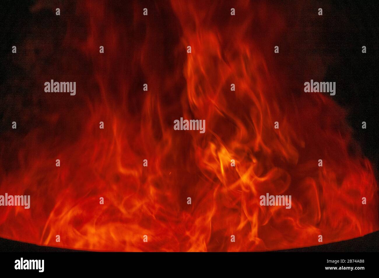 Texture of fire. Orange bright flame. Photo of a burning bonfire in a ...