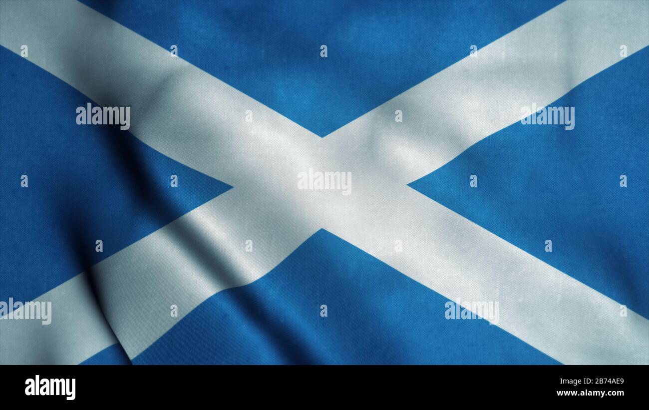 Scotland flag waving in the wind. National flag of Scotland. Sign of ...