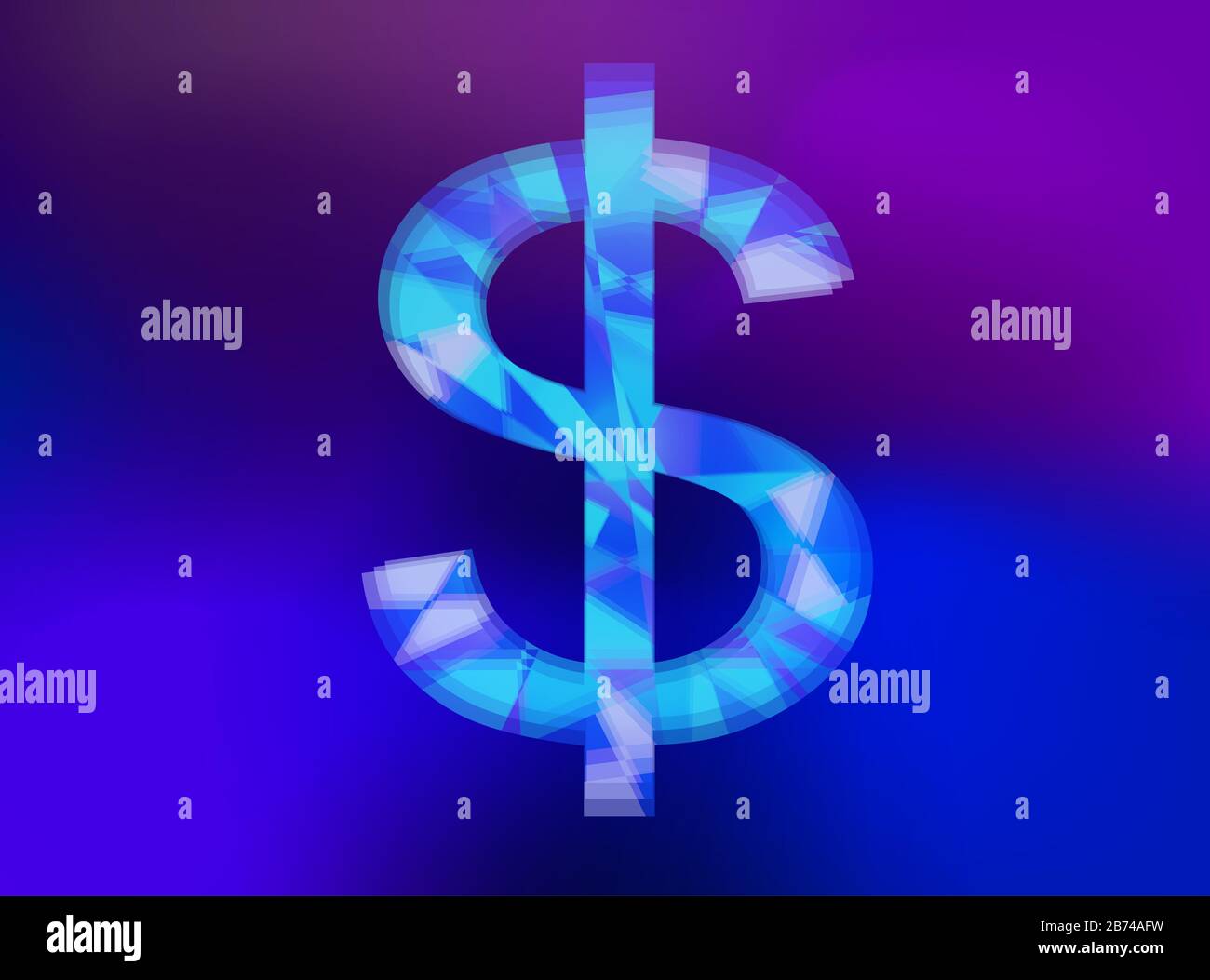 blue dollar sign illustration background, with blur effect Stock Photo ...