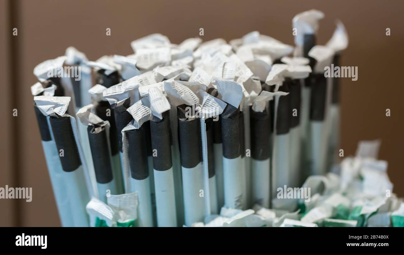 Wrapped straws hi-res stock photography and images - Alamy