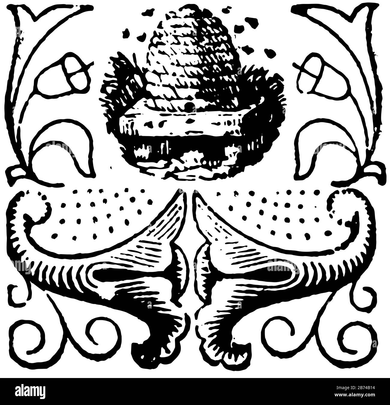 This doodad represents the design of beehive, vintage line drawing or ...