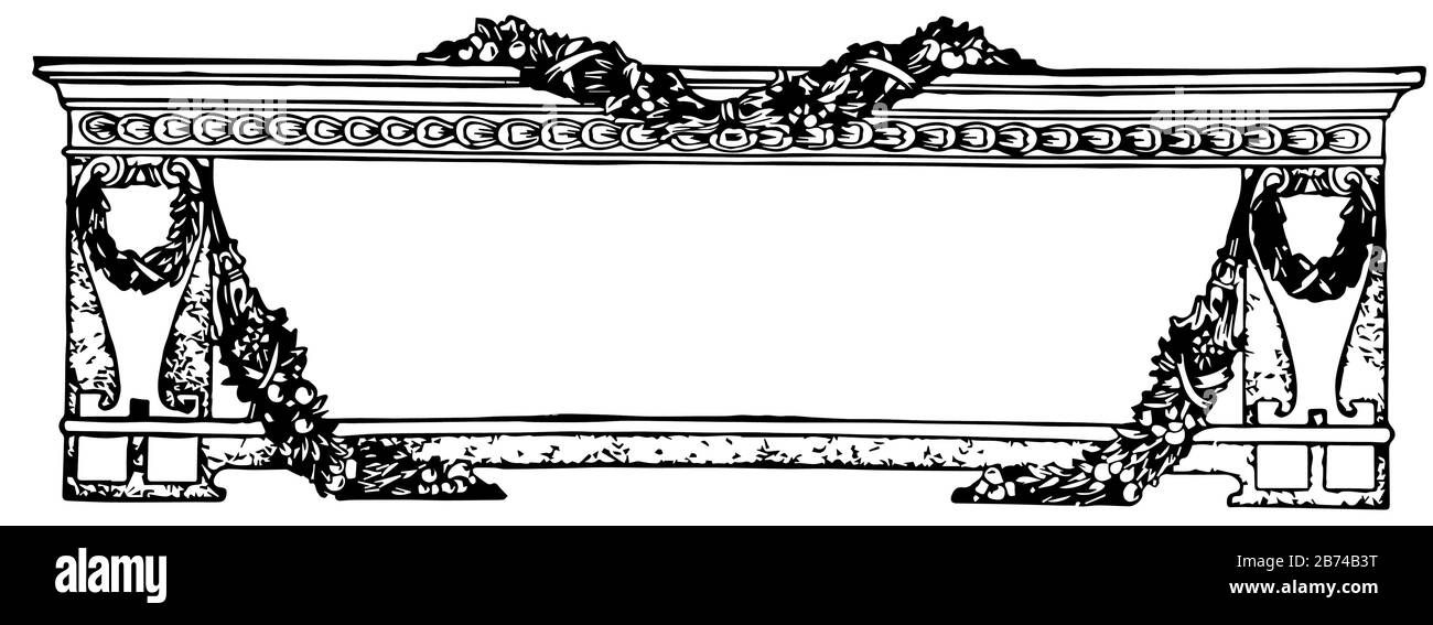Ornate banner have Contemporary design in its frame, vintage line ...