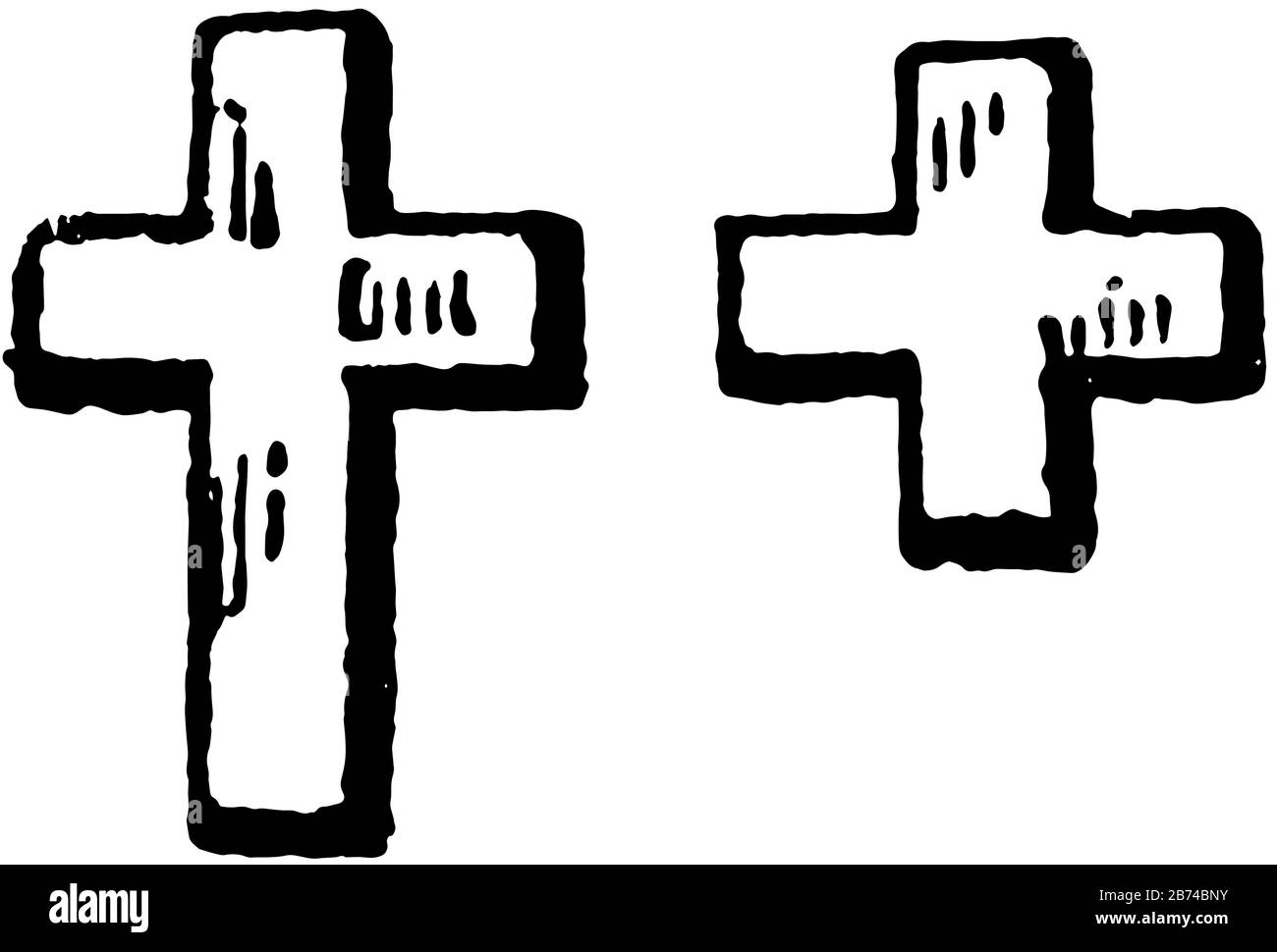Cross are rectangular plain, vintage line drawing or engraving ...