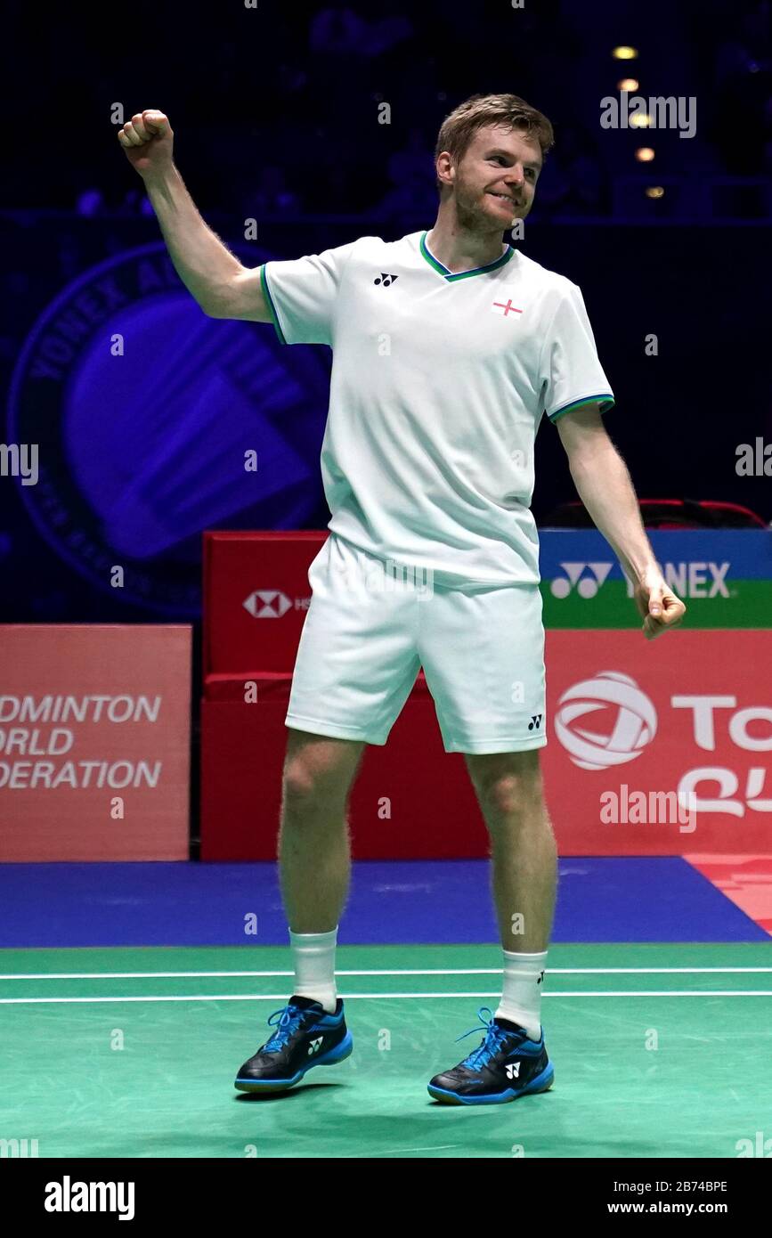 England's Marcus Ellis celebrate winning in the Mixed doubles match ...
