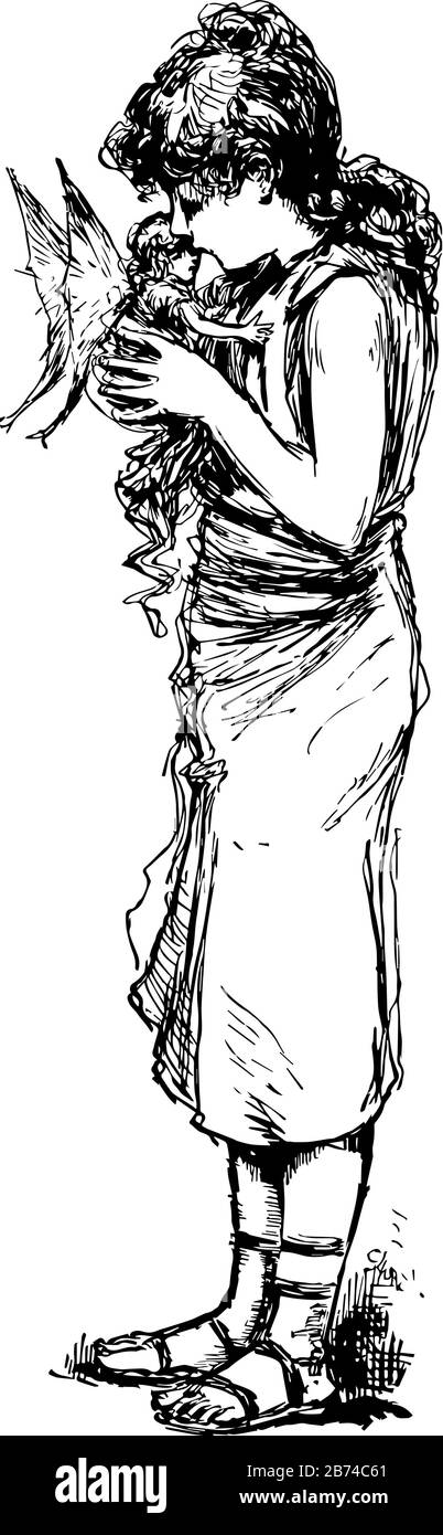 The Paradise of Children, this scene shows a boy kissing an elf ...