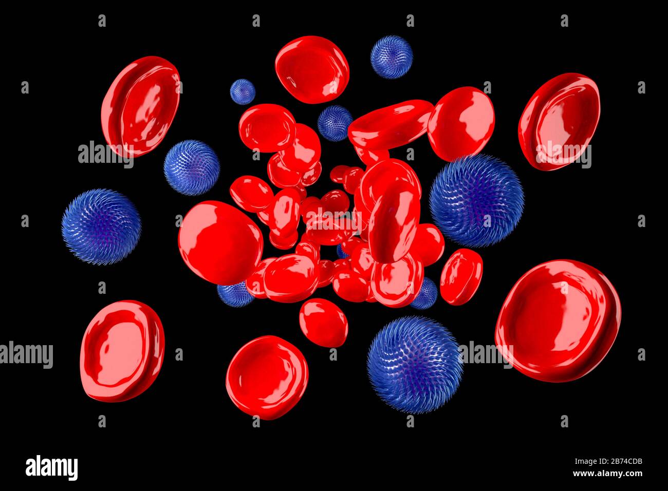 3D red blood cells, virus cells - infection concept Stock Photo - Alamy
