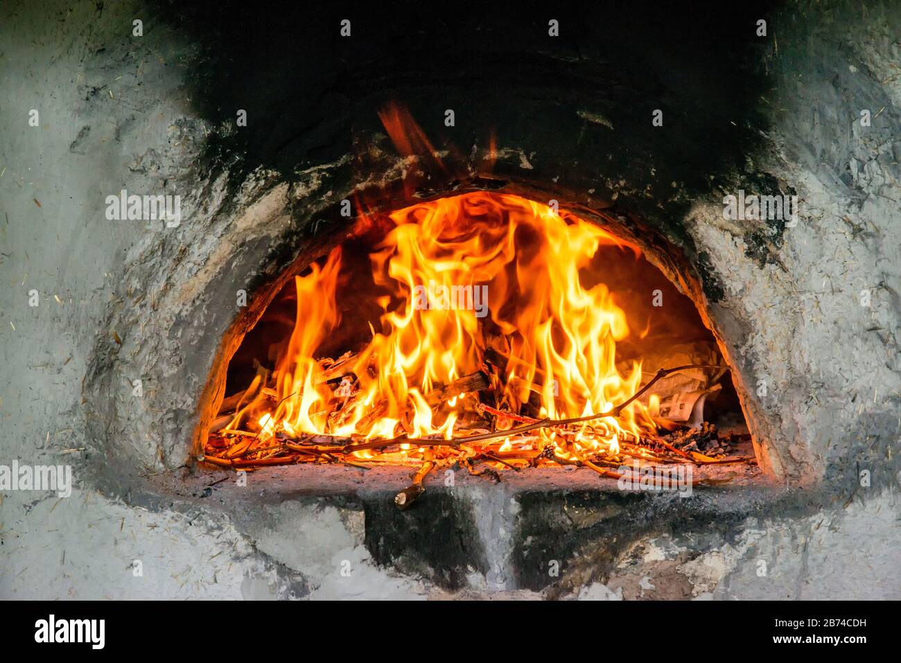 Fire in a furnace Stock Photo - Alamy