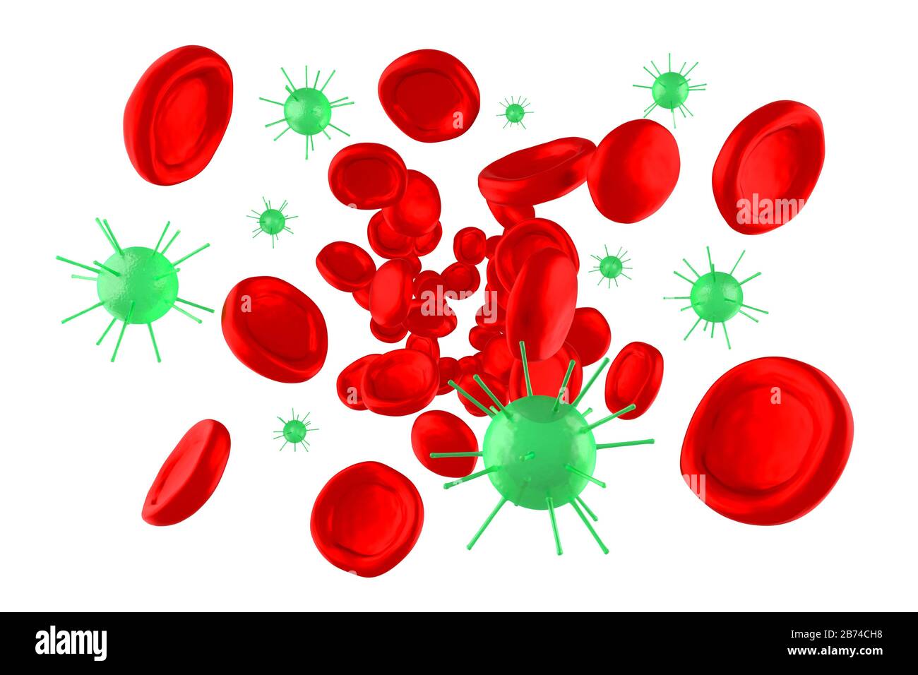 3D red blood cells, virus cells - infection concept Stock Photo - Alamy