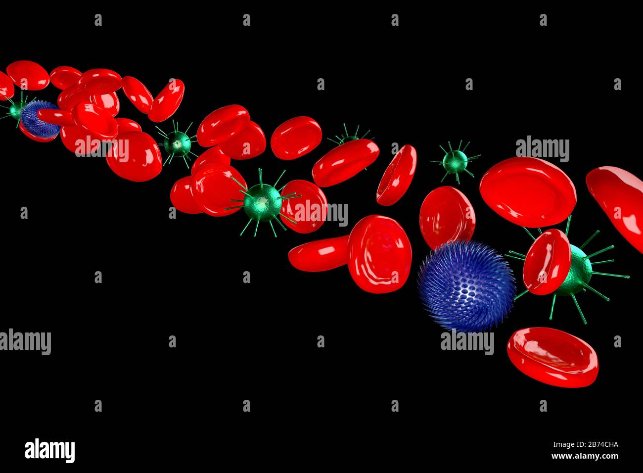 3D red blood cells, virus cells - infection concept Stock Photo - Alamy