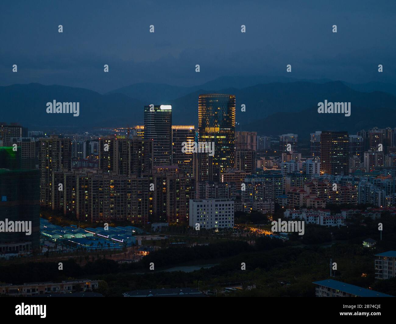 Modern City at Night Stock Photo - Alamy