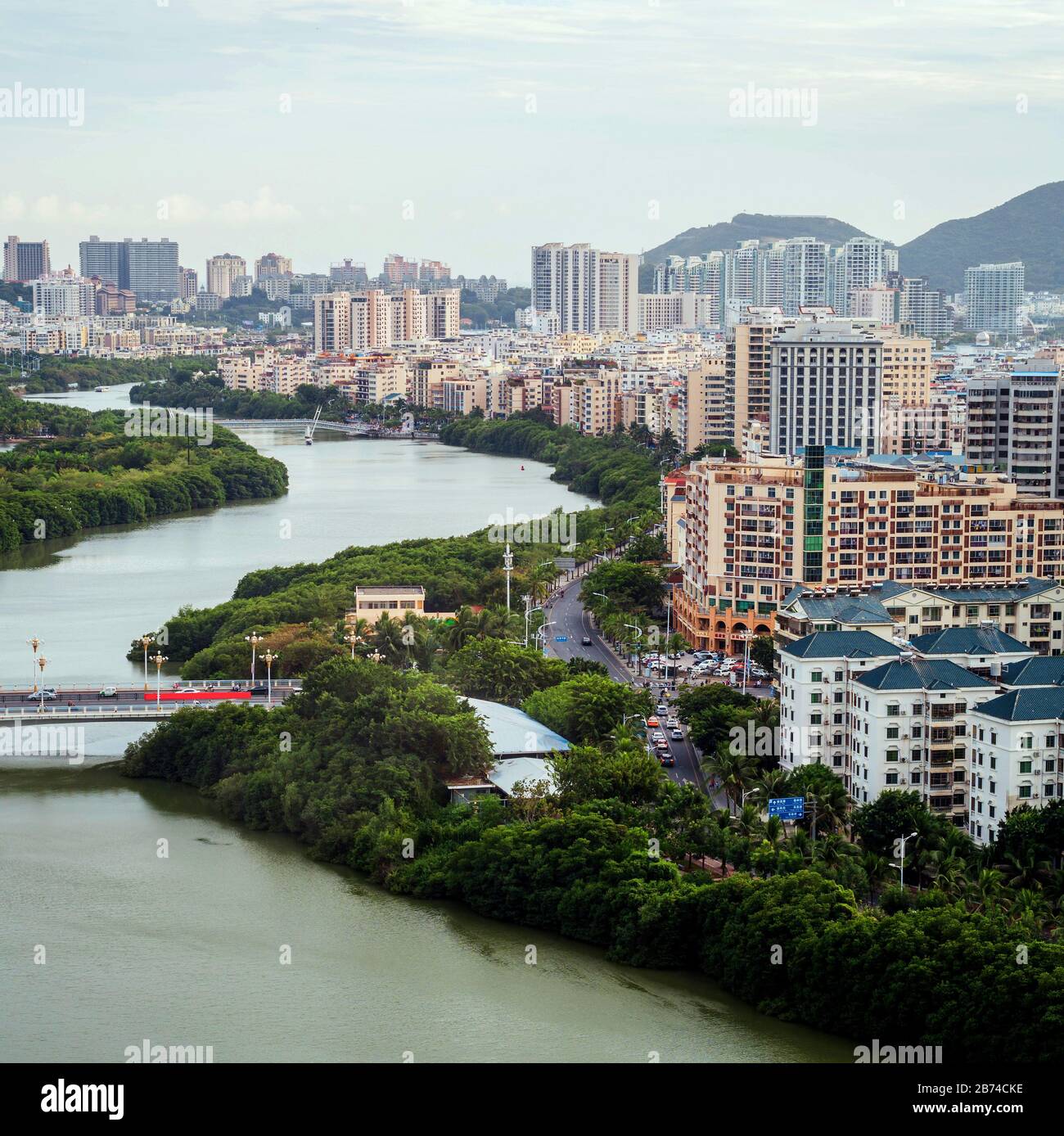 Modern City river Stock Photo - Alamy