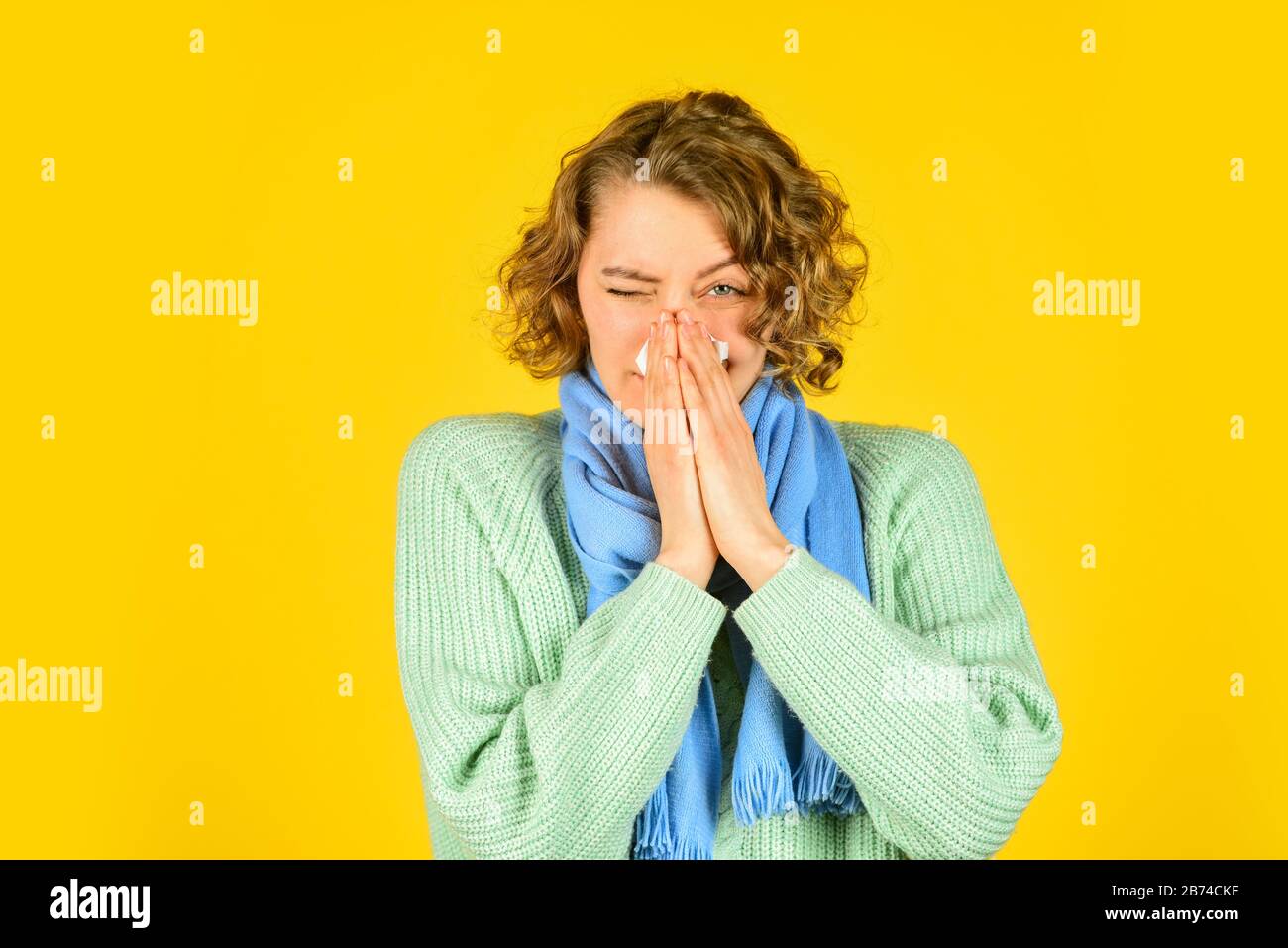 Runny nose. Seasonal allergy. Inflammation nasal sinus. Chronic ...