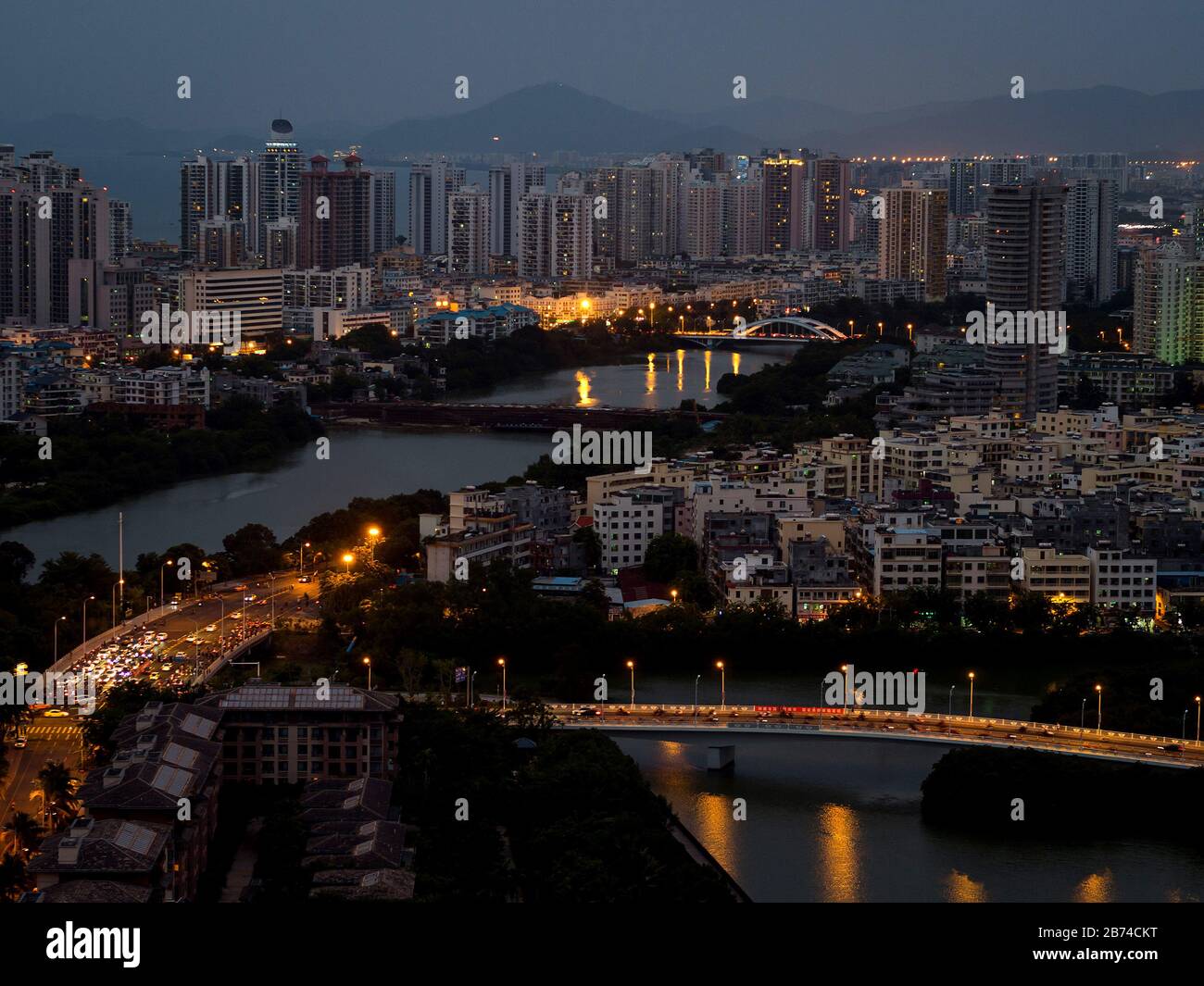 Modern City at Night Stock Photo - Alamy
