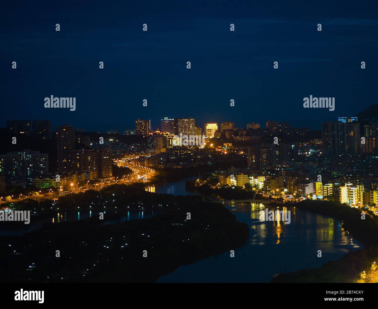 Modern City at Night Stock Photo - Alamy
