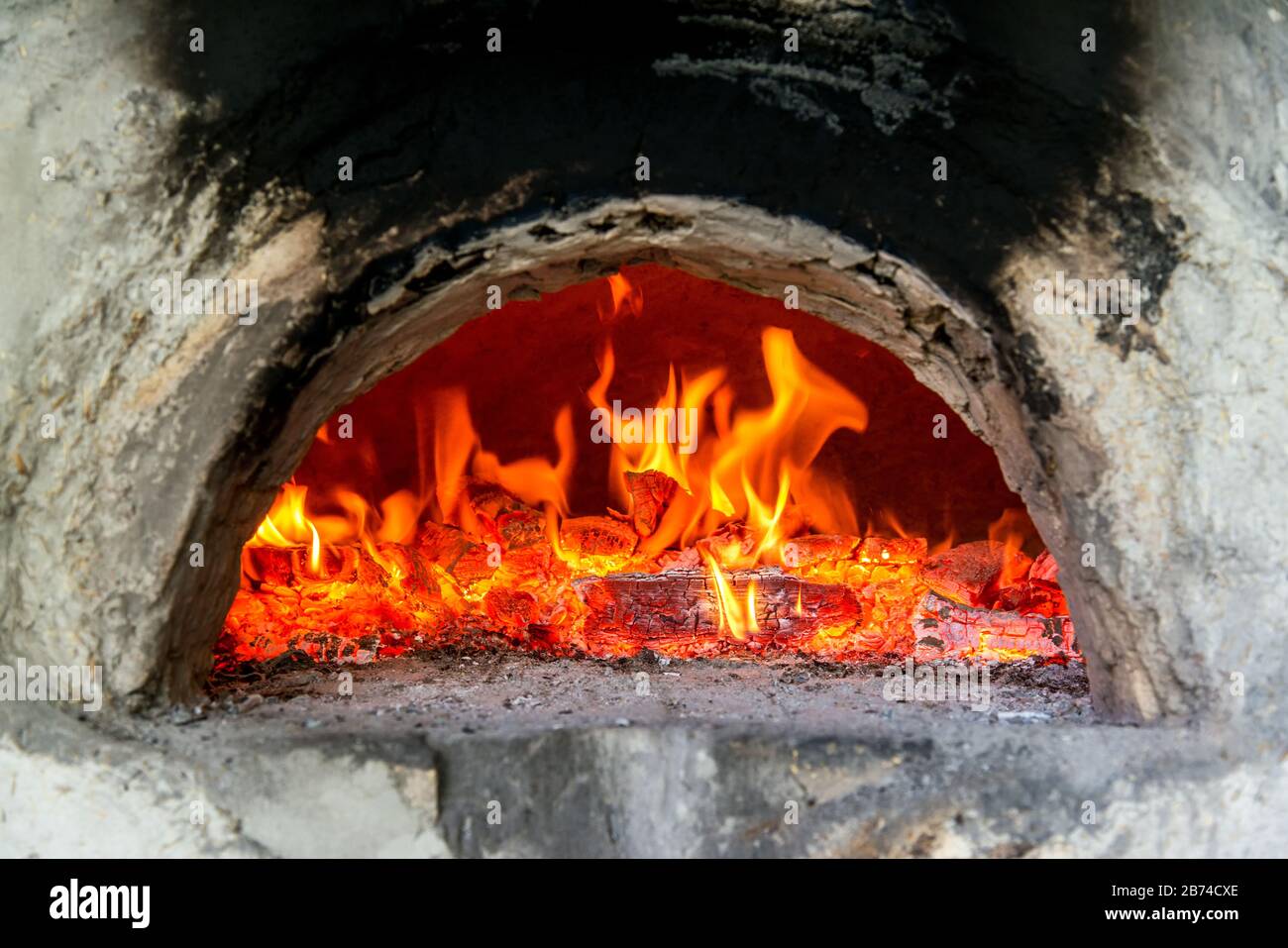Fire in a furnace Stock Photo - Alamy