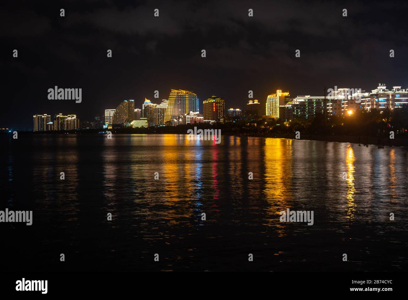 Night City Reflection Stock Photo - Alamy