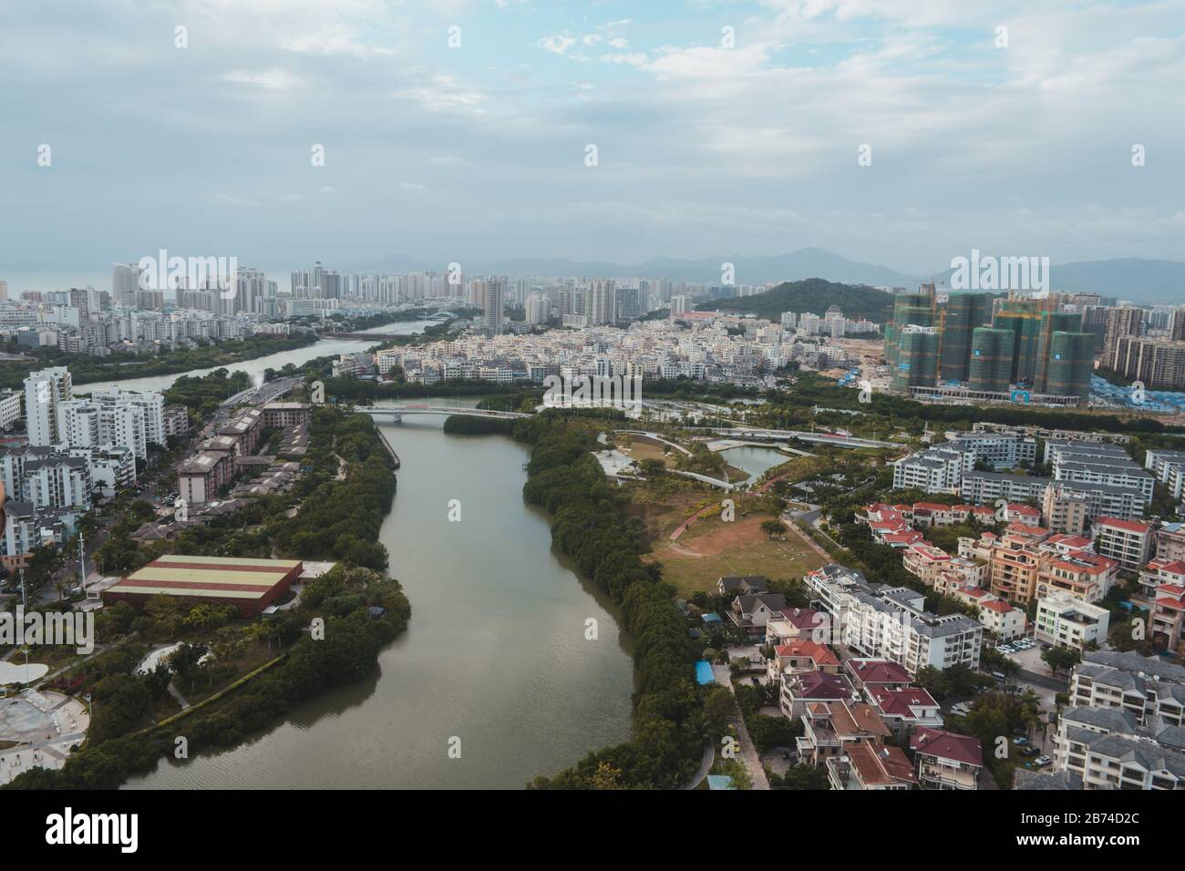 Modern City river Stock Photo - Alamy