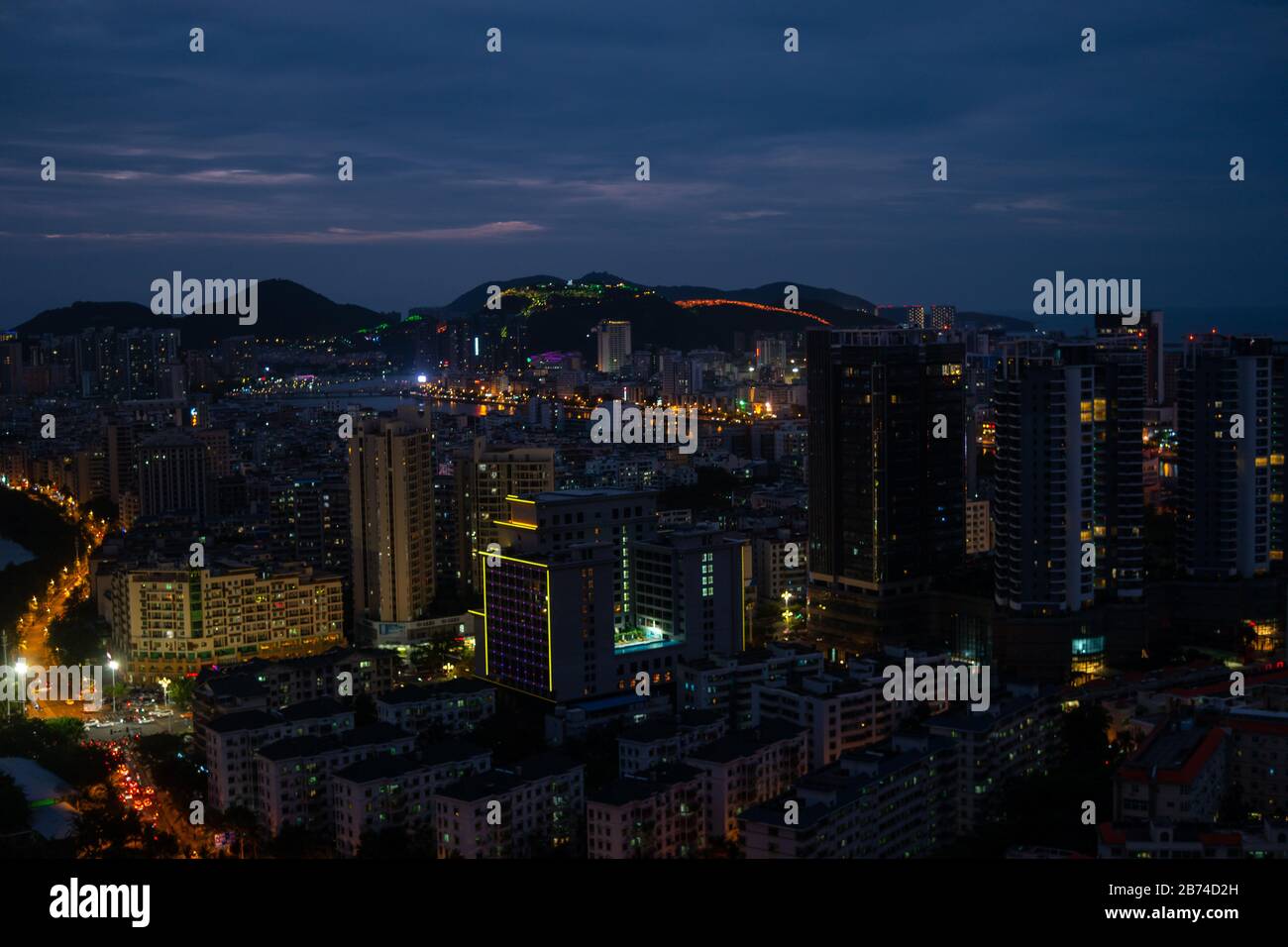 Modern City at Night Stock Photo - Alamy