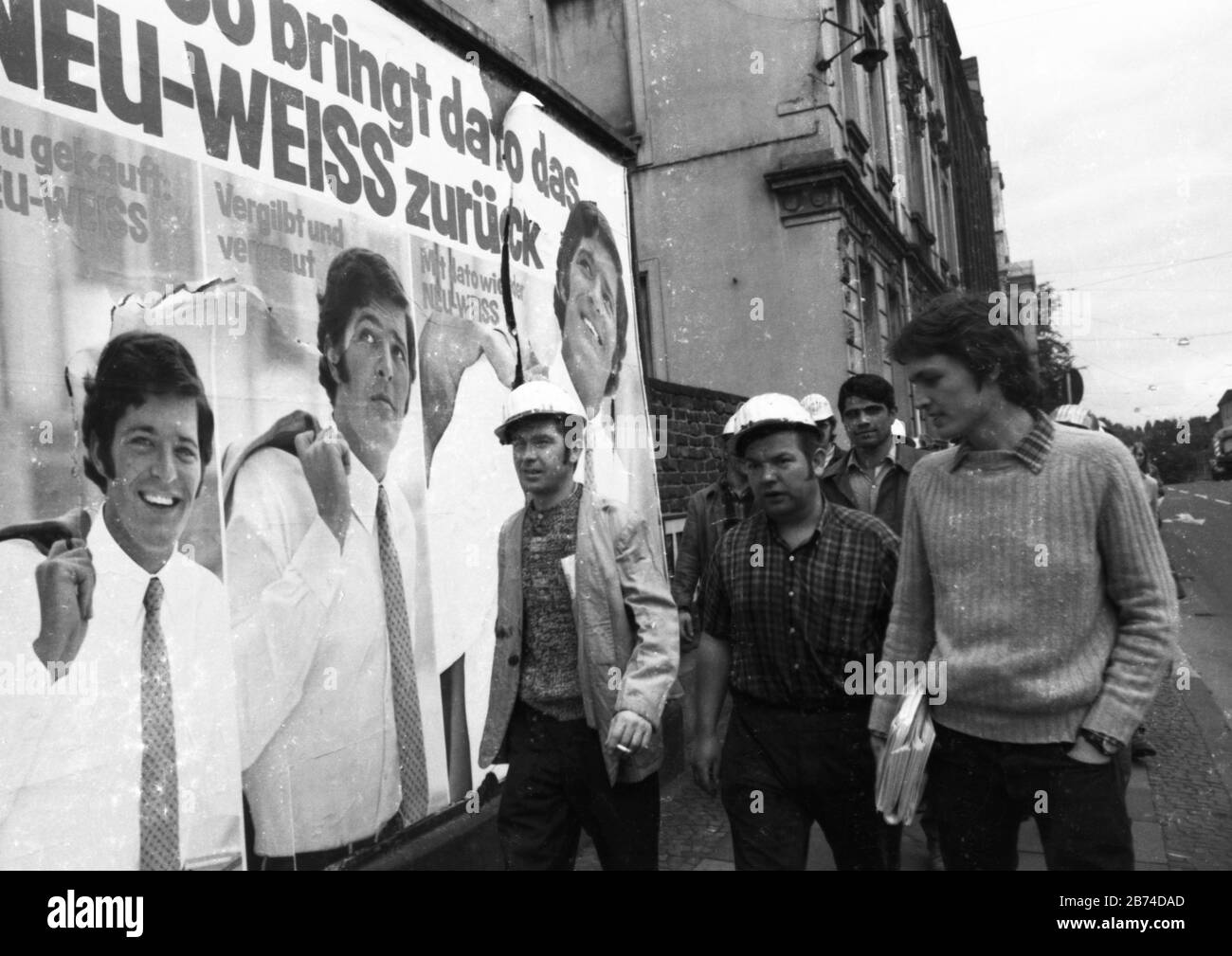 Steel workers demonstration in bochum hi-res stock photography and ...