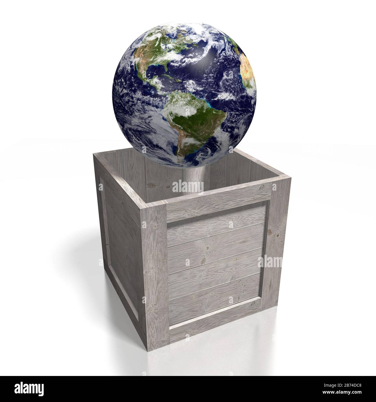 3D wooden box, Earth - great for topics like freight/ cargo ...