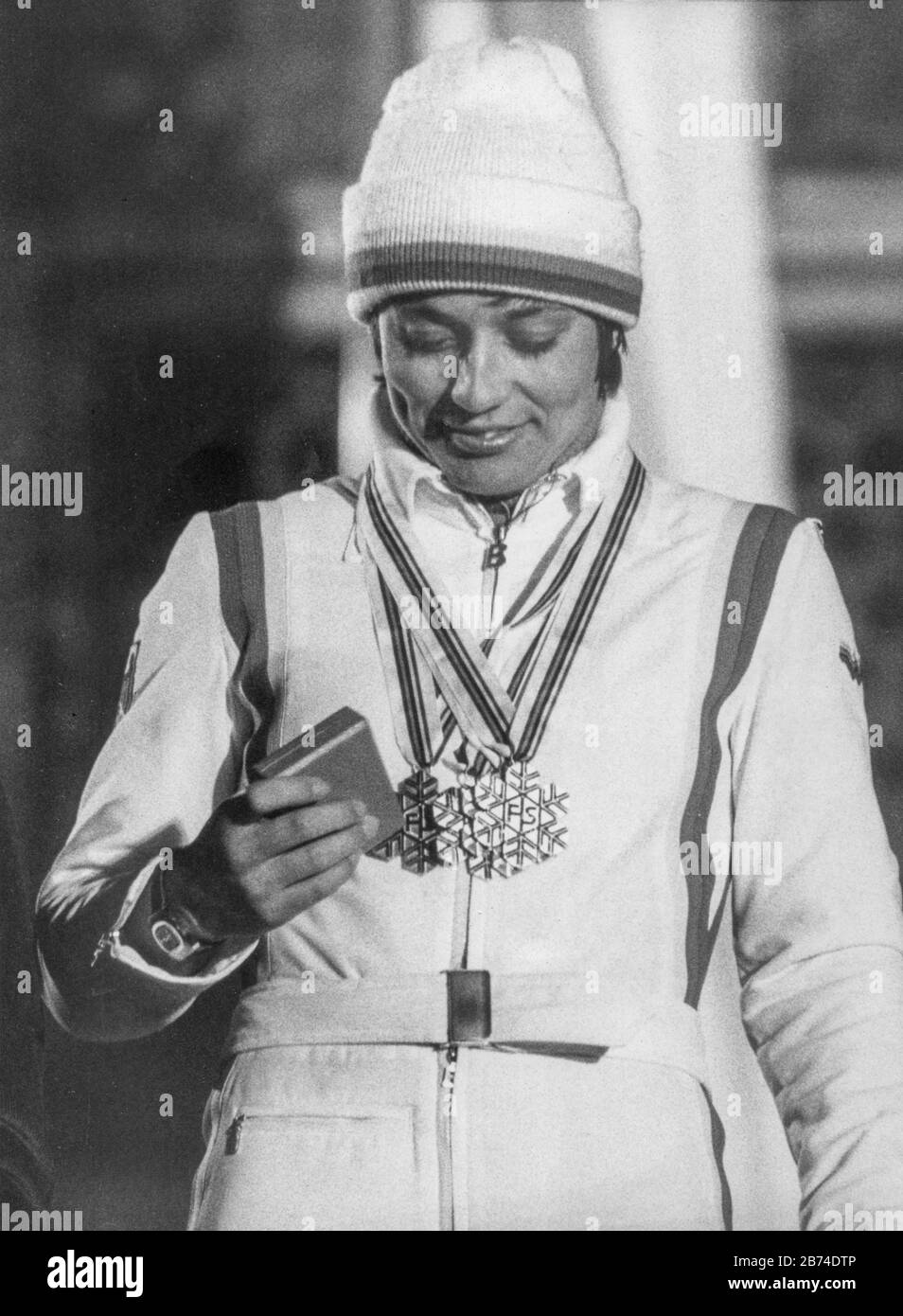 Medals for Rosi Mittermaier during the Olympic Winter Games in ...