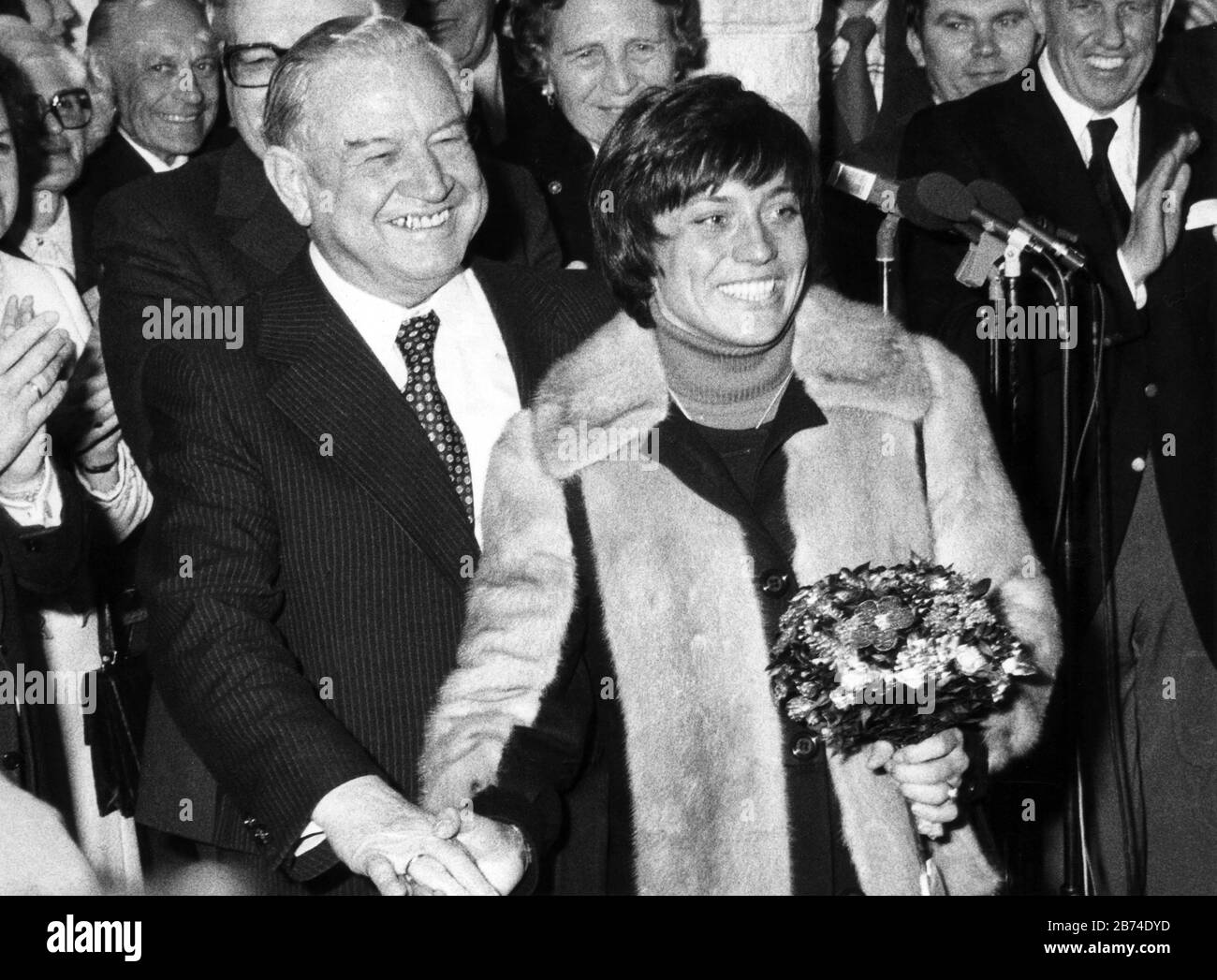 Rosi Mittermaier is honoured by the Bavarian Prime Minister Alfons ...