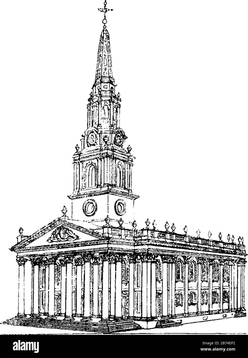 English medieval church Stock Vector Images - Alamy