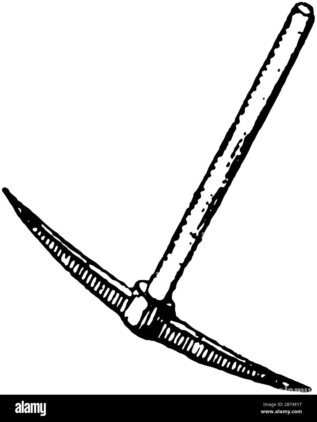 This illustration represents Pick which used in excavation, vintage ...