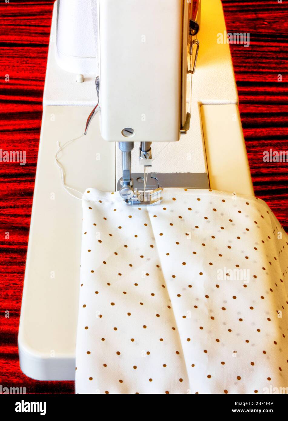 Modern sewing machine close up view Stock Photo - Alamy