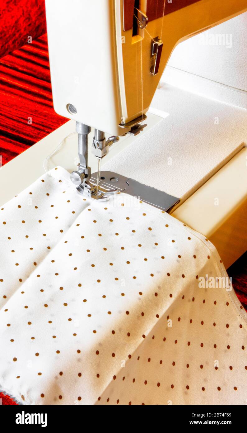 Modern sewing machine close up view Stock Photo - Alamy