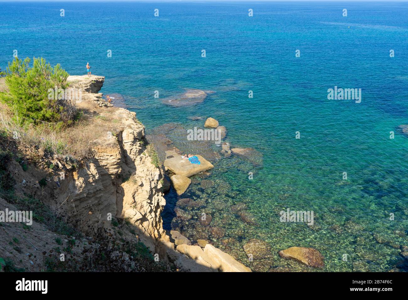 walking through the seafront of San Marco di Castellabate Stock Photo ...