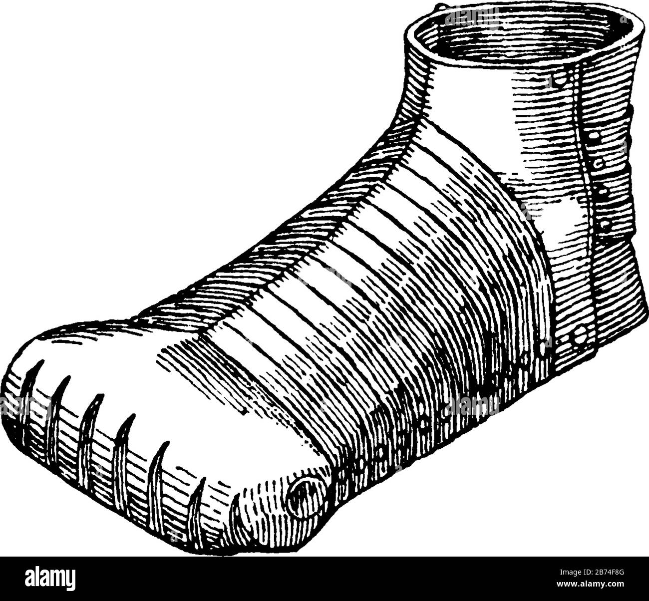 Sabbaton are made out of satin or cloth of gold, vintage line drawing ...