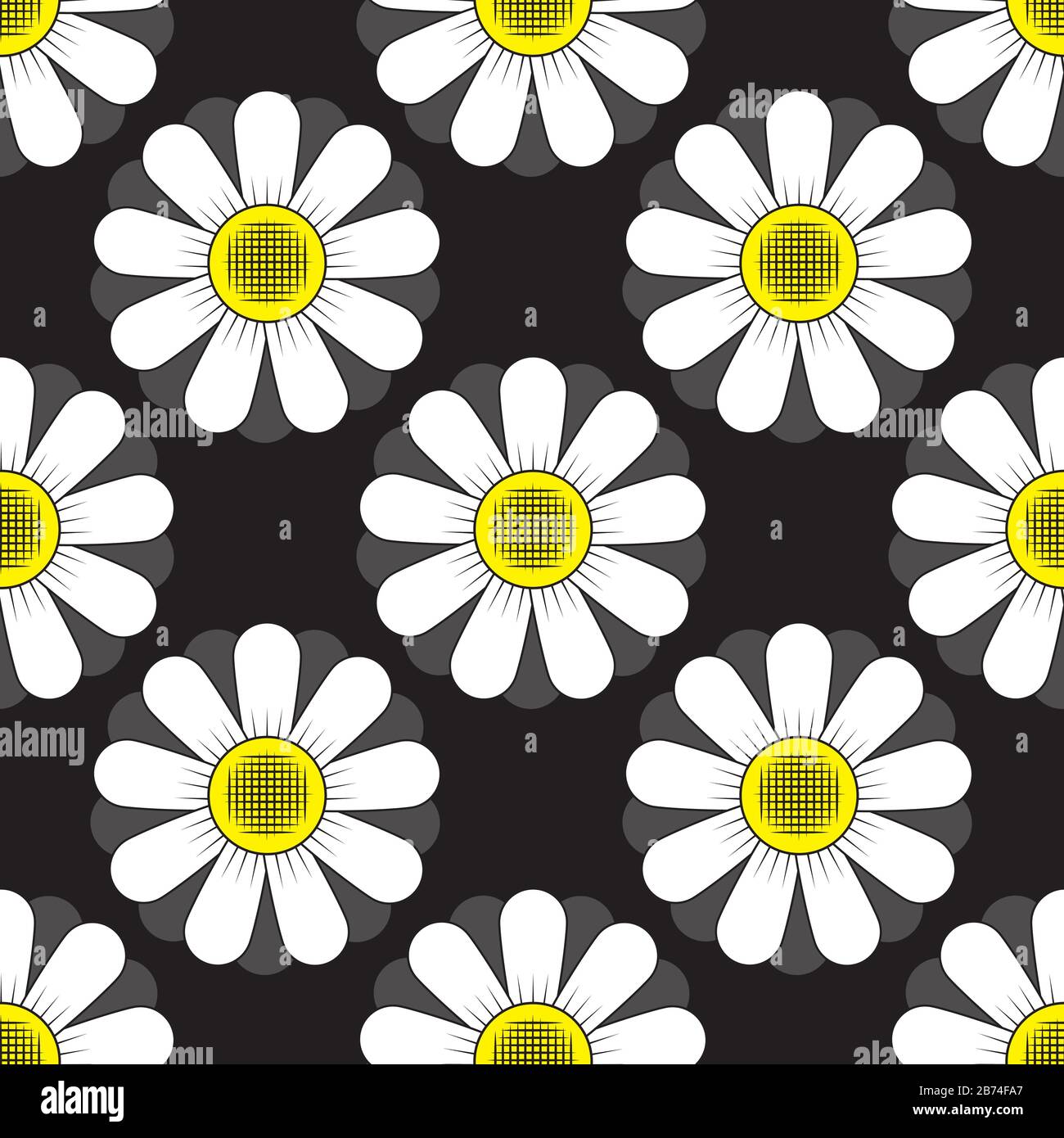 The daisies on black background Stock Vector Images - Alamy