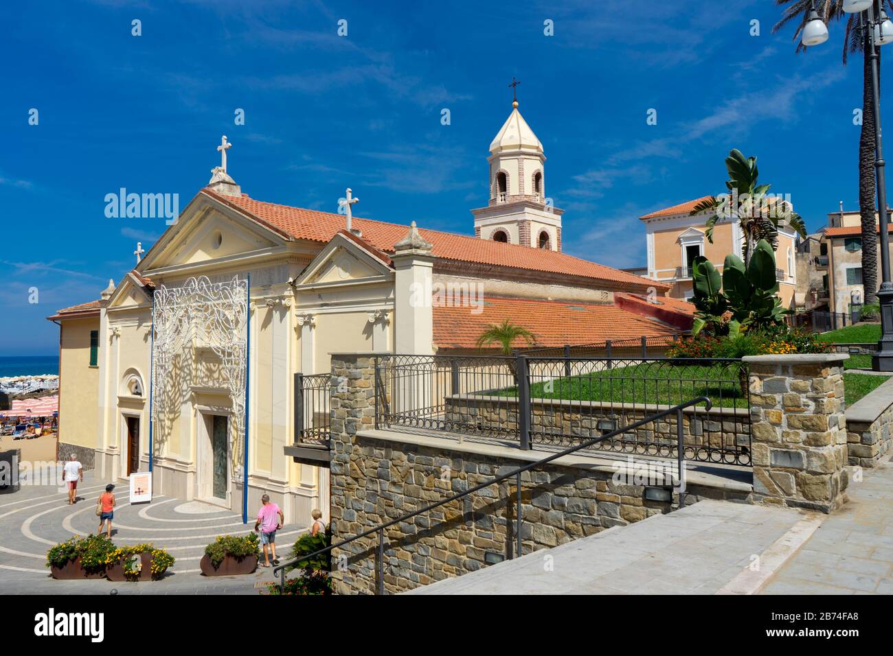 walking through the seafront of Santa Maria di Castellabate Stock Photo ...