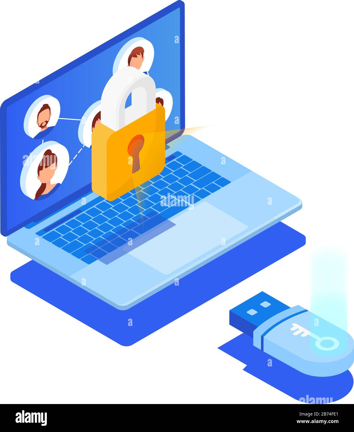 3d isometric vector illustration of protection of your personal ...