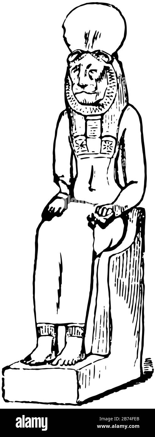 Pakhet was a feline war gods in Egyptian mythology, vintage line ...