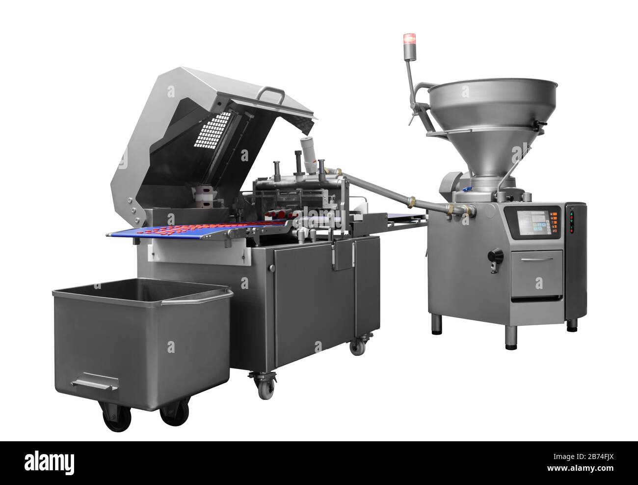 Automated production line with food mixer conveyor of confectionery and ...