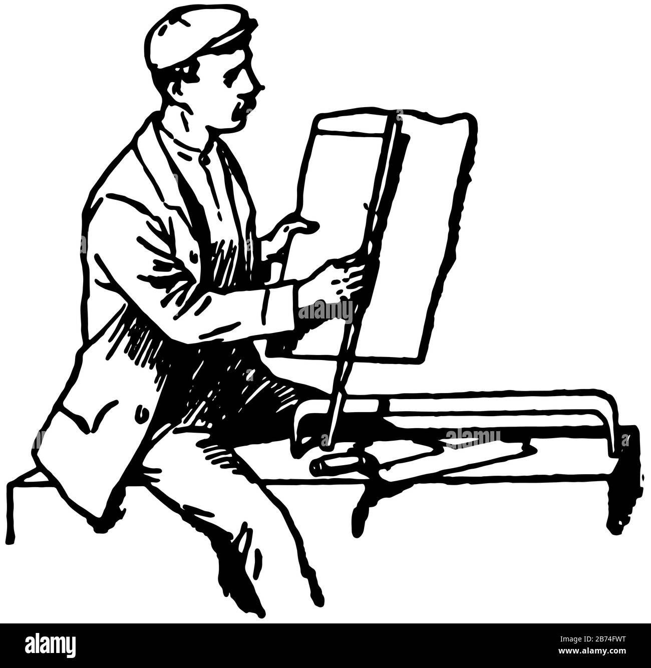 This illustration represents Marking Slate, vintage line drawing or ...