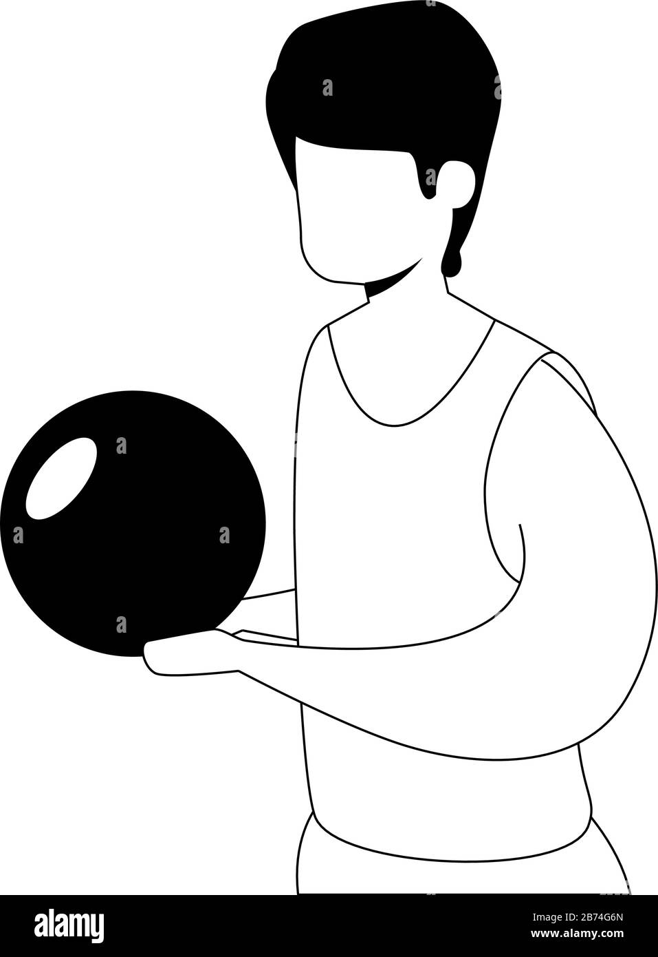 young man with sport ball avatar character Stock Vector Image & Art - Alamy