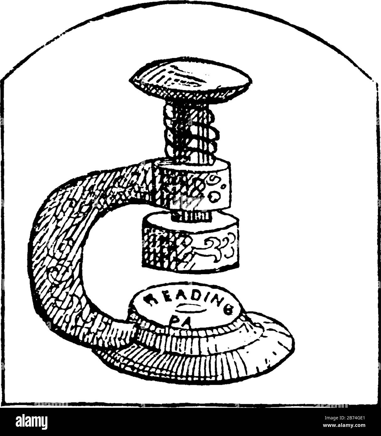 This illustration represents Stamp, vintage line drawing or engraving ...