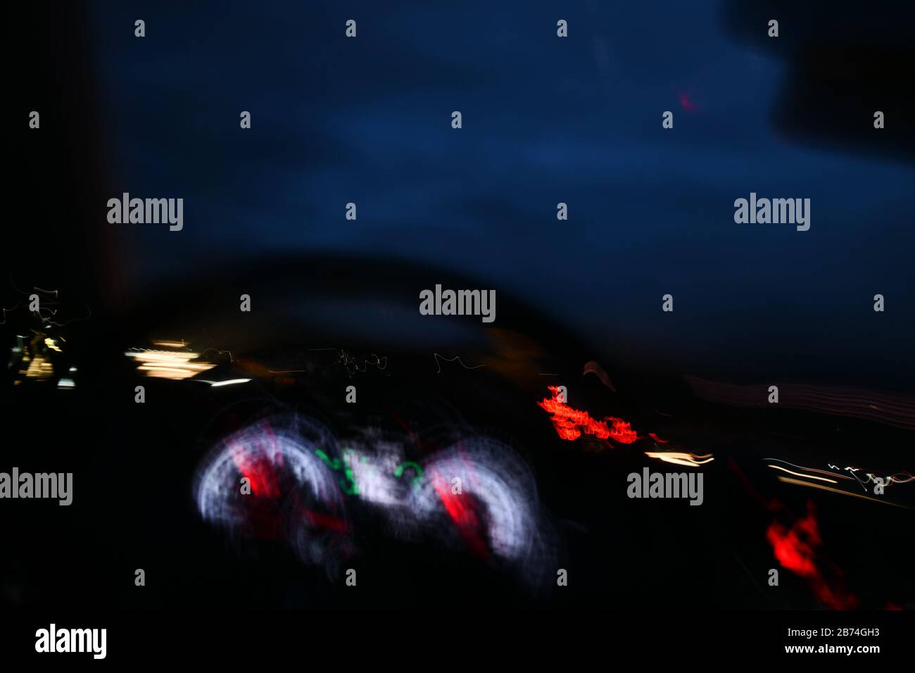 Car ride at night, Germany, city of Göttingen, 11. March 2020. Photo ...