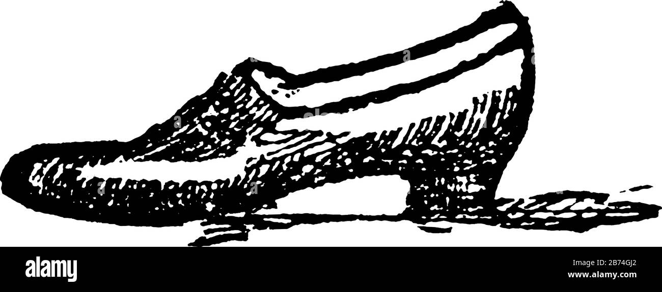 Slipper is a kind of light shoe, vintage line drawing or engraving ...