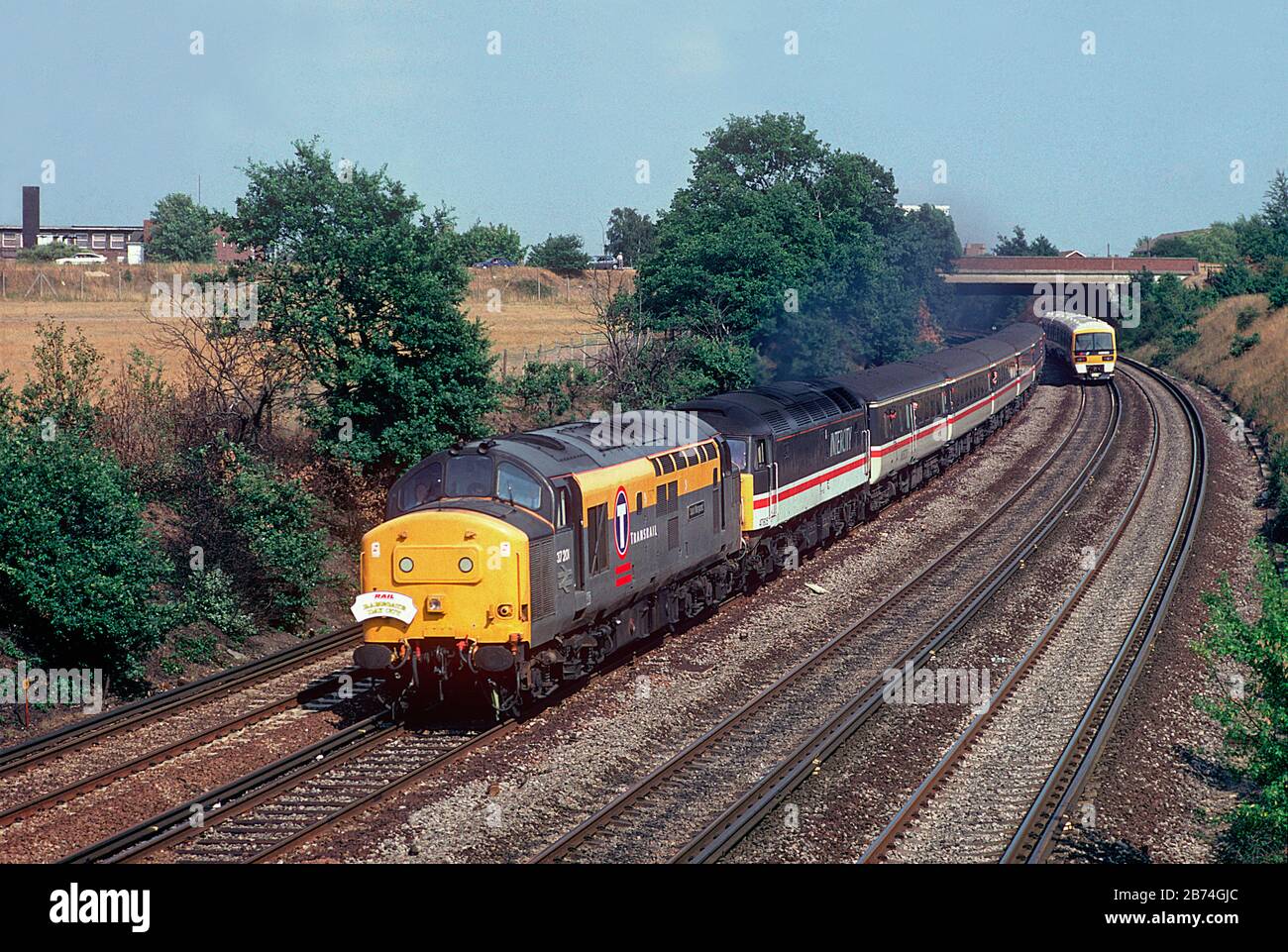 Class 37 and 47 diesel locomotives numbers 37201 and 47805 working an ...